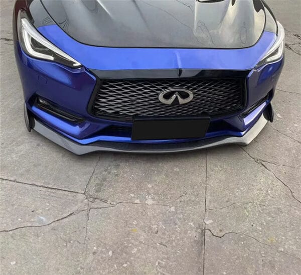Q60 Carbon Fiber Front Lip Splitter - 1pc (17-22' Models) - V7 Motorsports